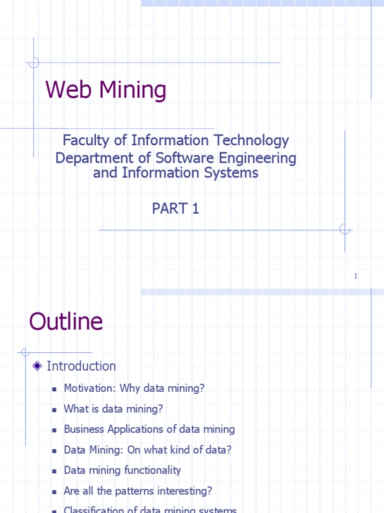 Web Mining: Faculty of Information Technology Department of Software Engineering and Information ...