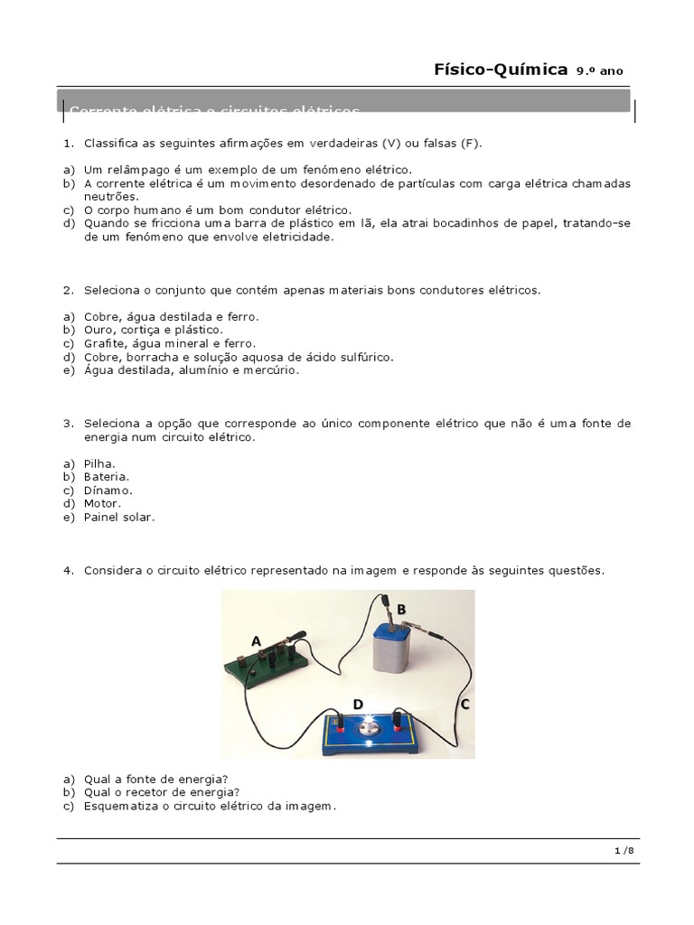 FQ 9º Ano | PDF | Rede elétrica | Eletricidade
