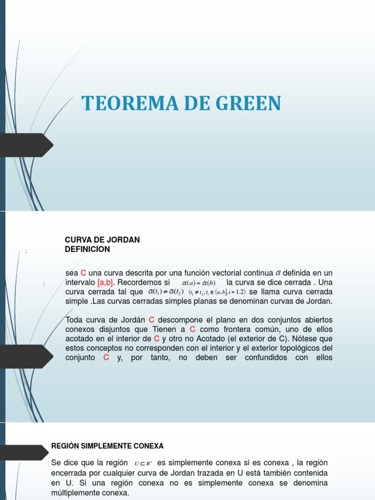 Teorema de Green | PDF | Curva | Integral