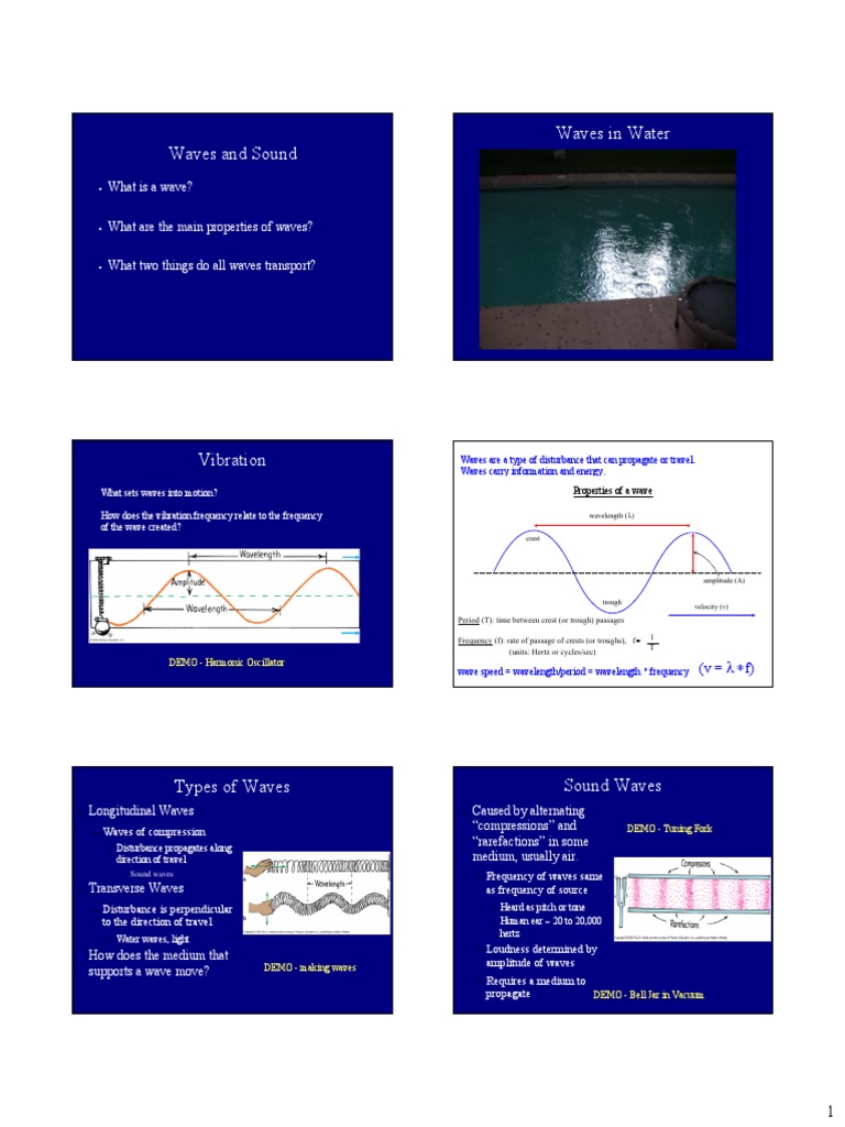 Waves and Sound Waves in Water | PDF | Waves | Wavelength