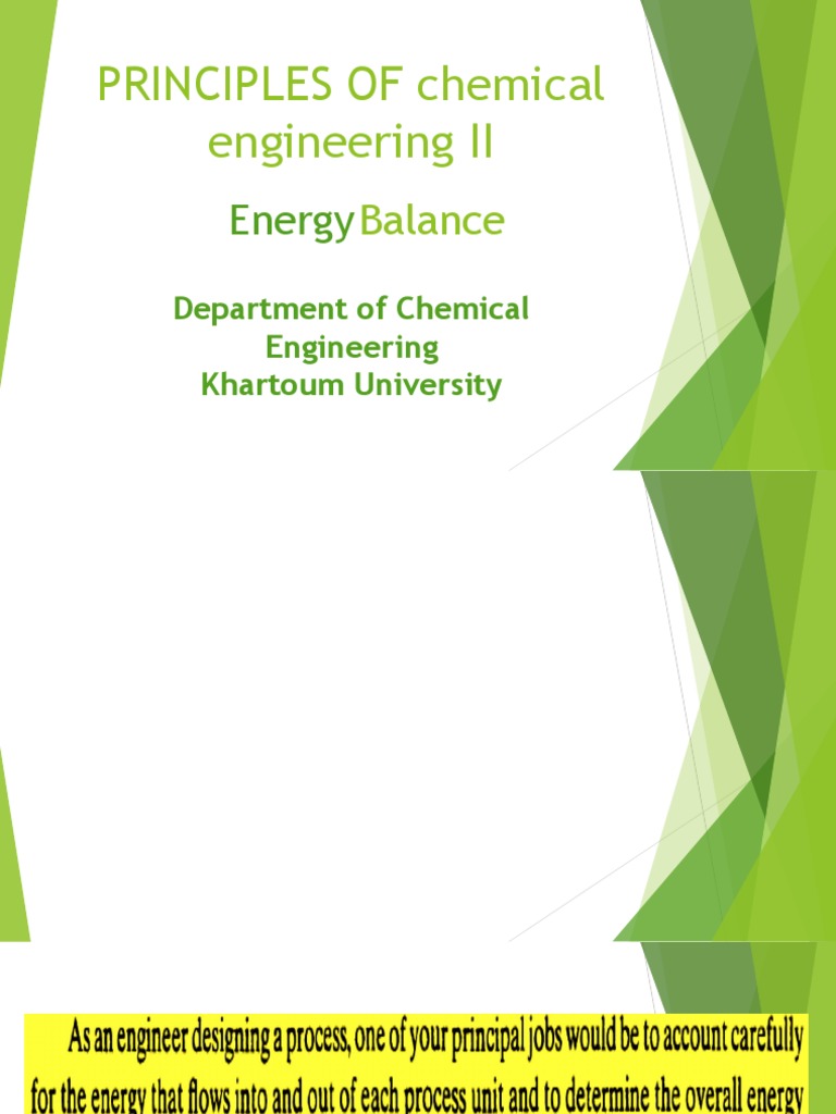 PRINCIPLES OF Chemical Engineering II: Energy | PDF