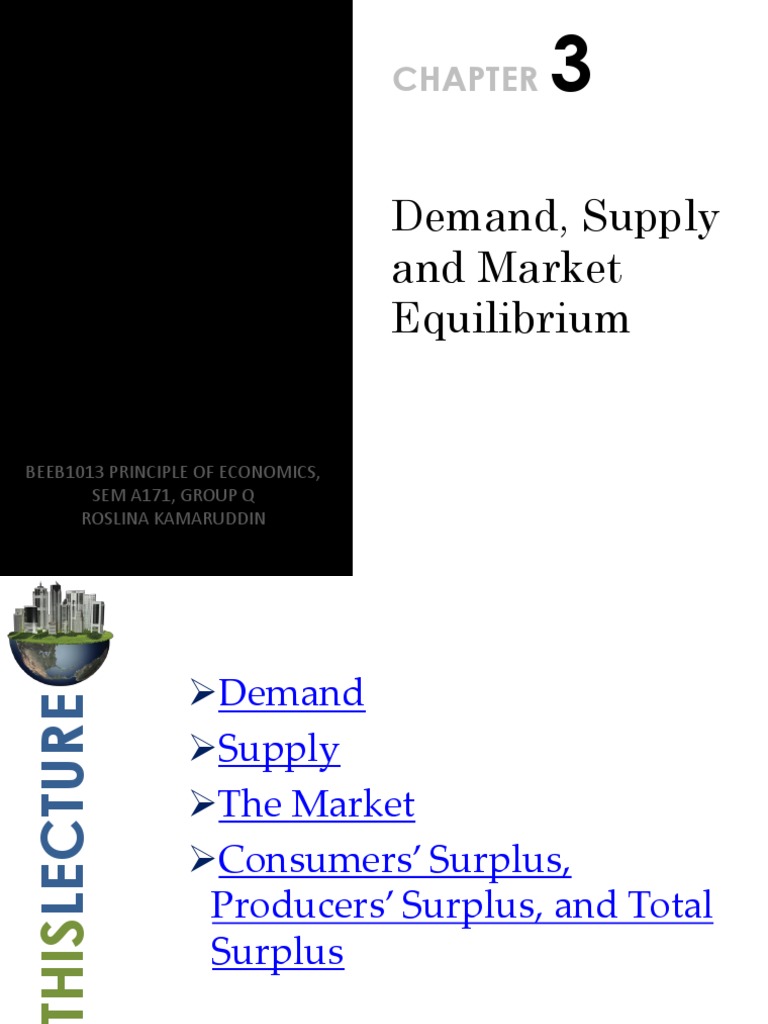 Demand, Supply and Market Equilibrium: Beeb1013 Principle of Economics ...