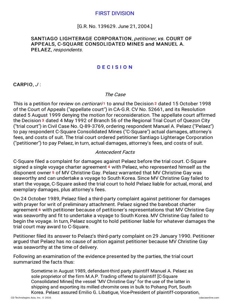 4 Santiago Lighterage | PDF | Lawsuit | Water Transport