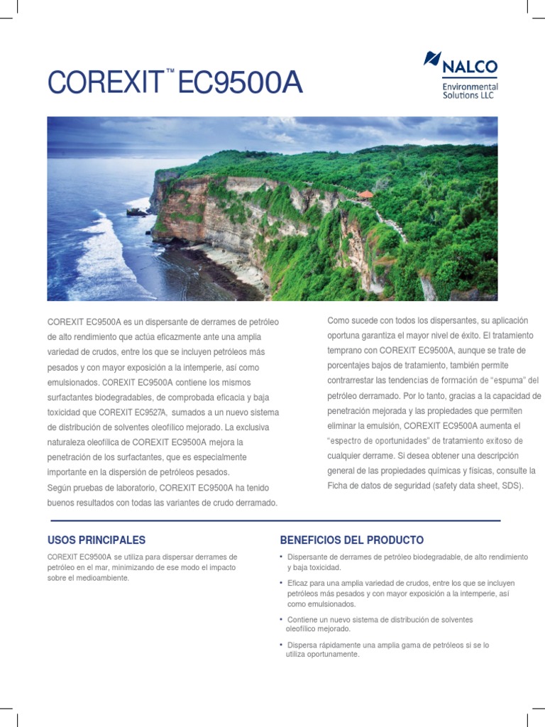 Corexit Ec9500a PB Spanish | PDF | Aluminio | Petróleo