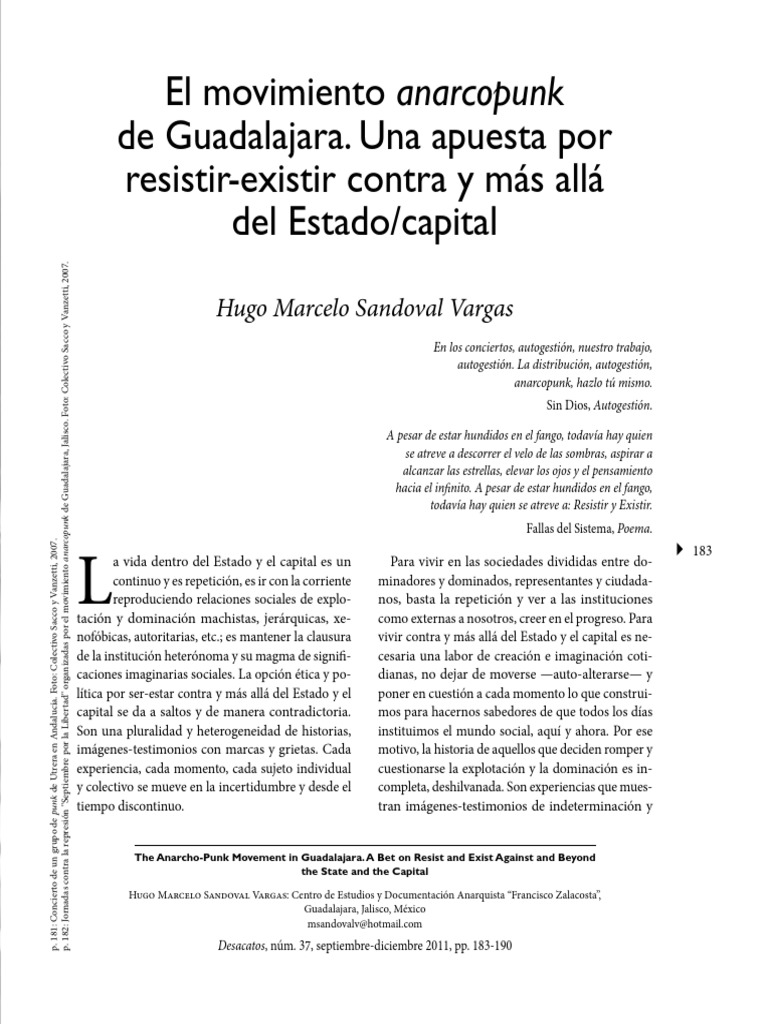 Movimiento Anarcopunk en Guadalajara | PDF | Anarquismo | Ejército ...