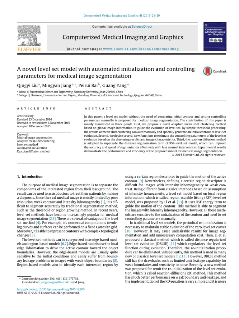 A Novel Level Set Model With Automated Initialization and Controlling ...