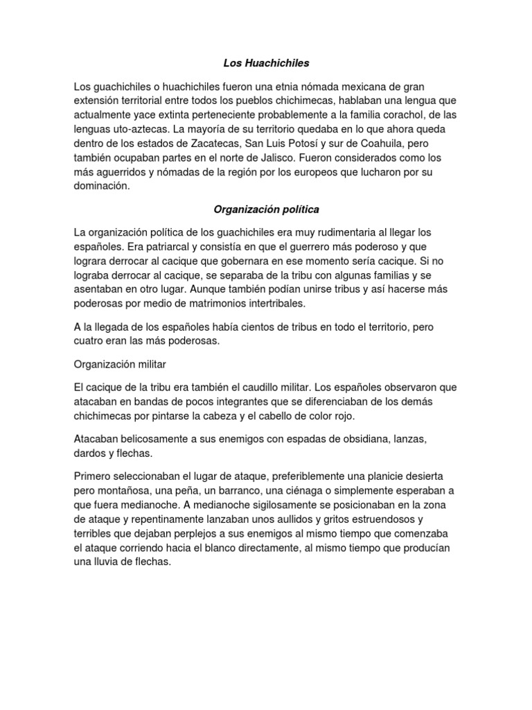 Los Huachichiles | PDF | Pueblos indígenas de América Central | Pueblos ...