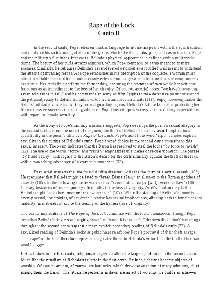 Rape of The Lock | Download Free PDF | Alexander Pope | Hero