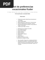 Instrucciones de Aplicación Kuder | PDF
