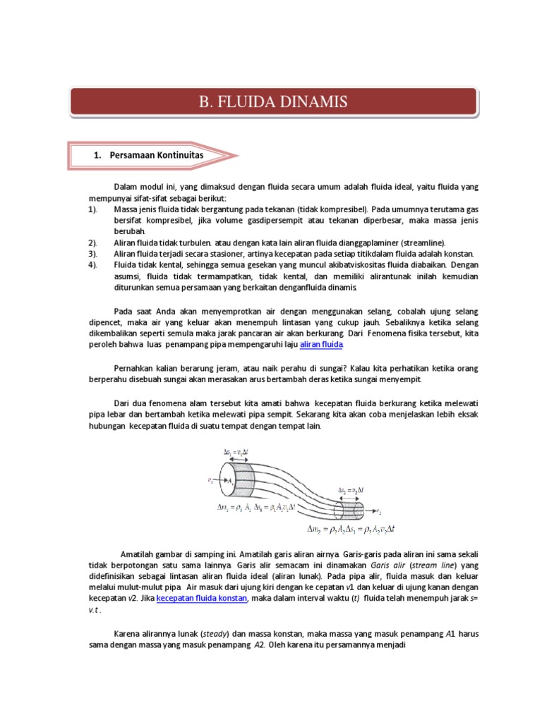 Modul Fluida Dinamis | PDF