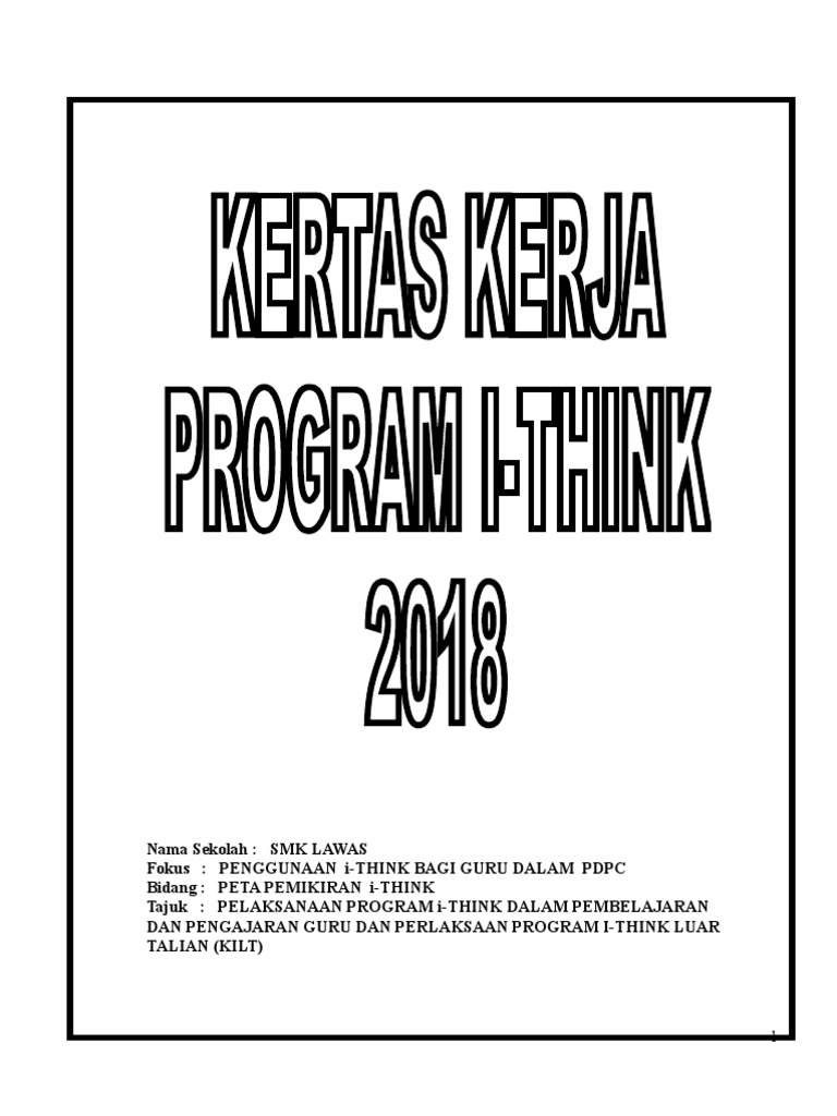 Kertas Kerja Ithink 2018 | PDF