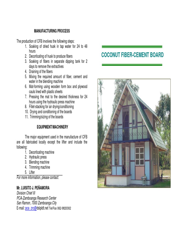 Coconut Fiber Cement Board | PDF | Coconut | Cement
