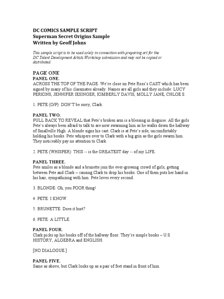 DC Comics Script Sman | PDF | Leisure