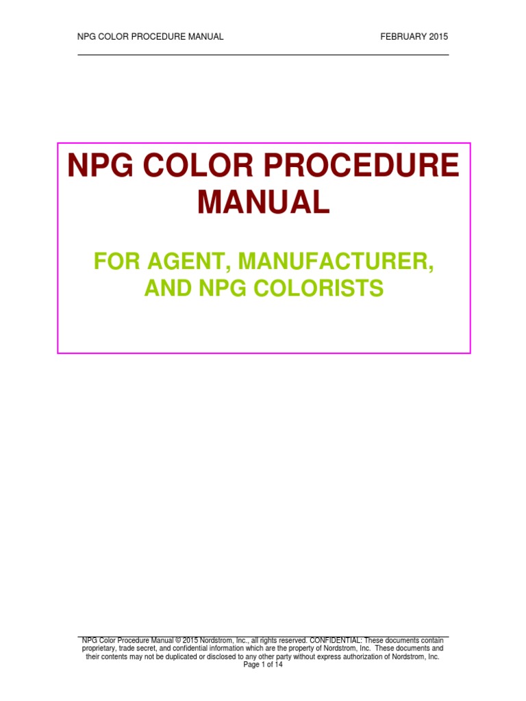 Color Approval Procedure Manual - Updated.02.19.15 | PDF | Color | Lighting