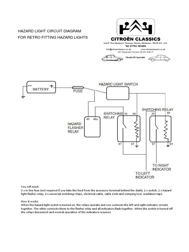 Hazard Light Circuit Diagram | PDF