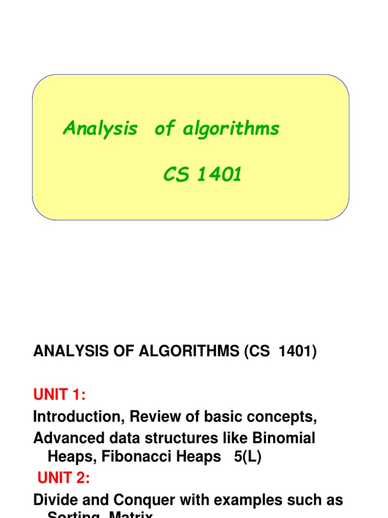1-Analysis and Design F Algorithms | PDF | Time Complexity ...