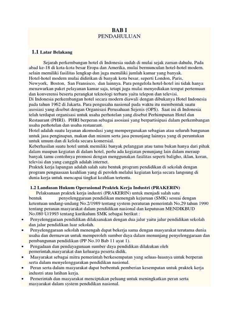 Contoh Laporan 1 Perhotelan | PDF | Karier & Perkembangan