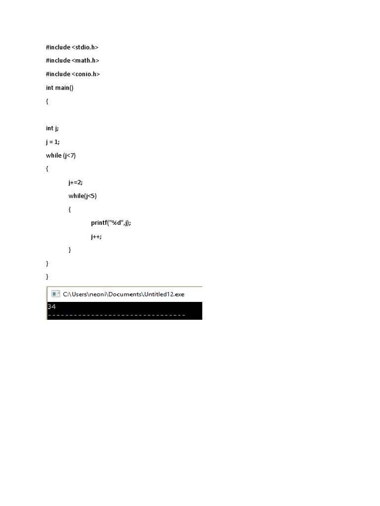 C program print odd numbers using nested while loops | PDF