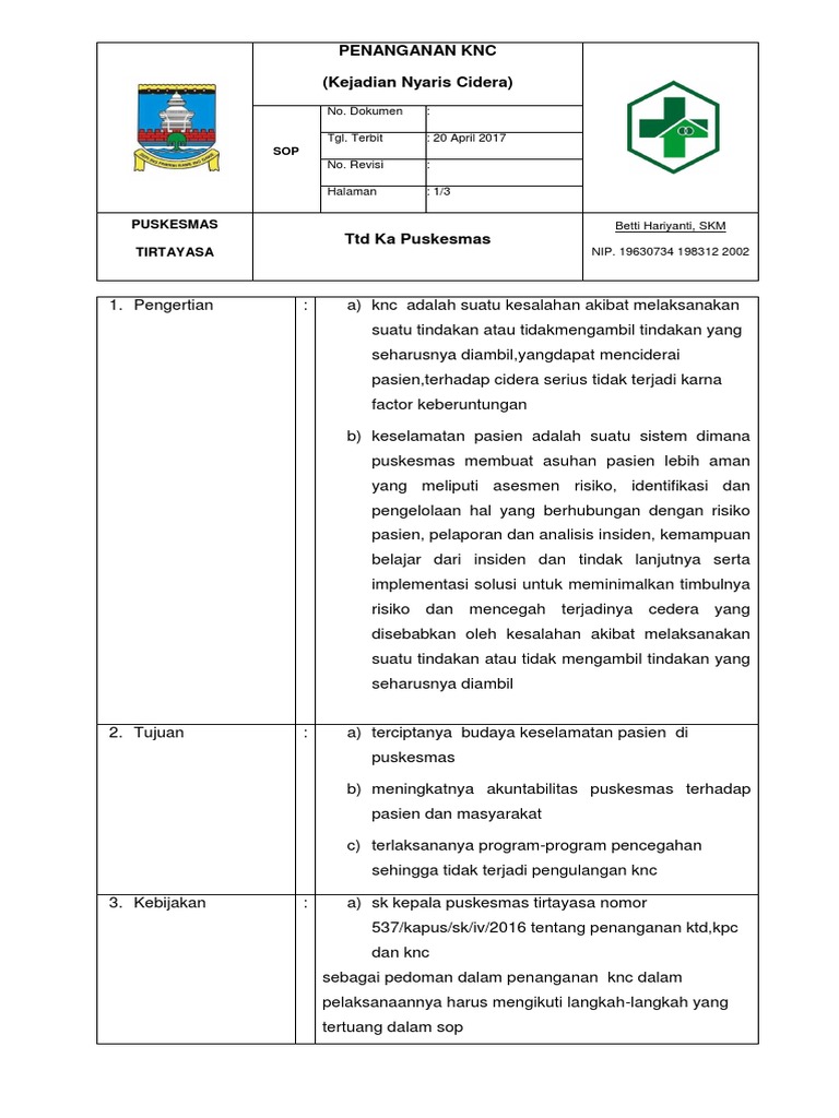 9.1.1.6 Sop KNC | PDF