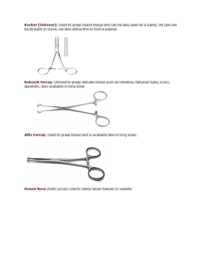 Kocher (Ochsner) .: (Kelly Curve) - Use To Clamp Larger Tissues or ...