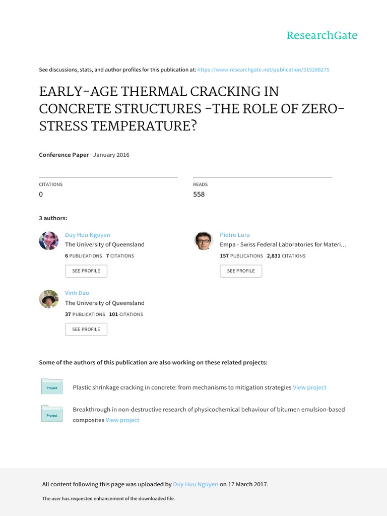 Concrete Thermal Cracking Insights | PDF | Deformation (Engineering ...