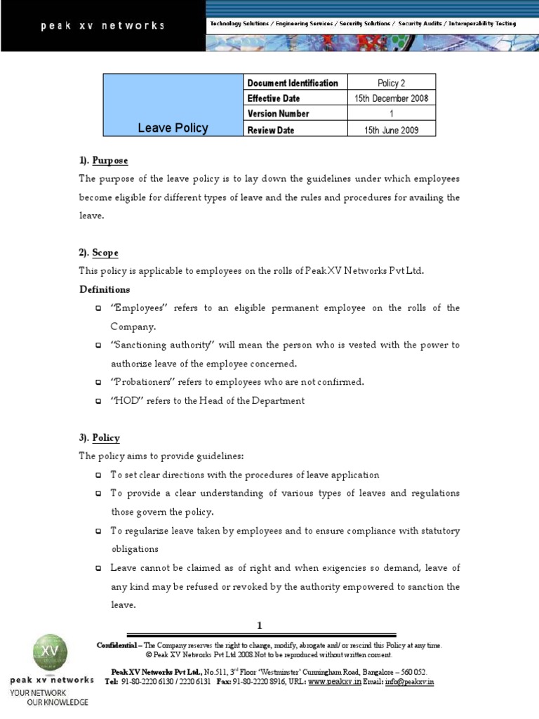 Leave Policy | PDF | Sick Leave | Annual Leave