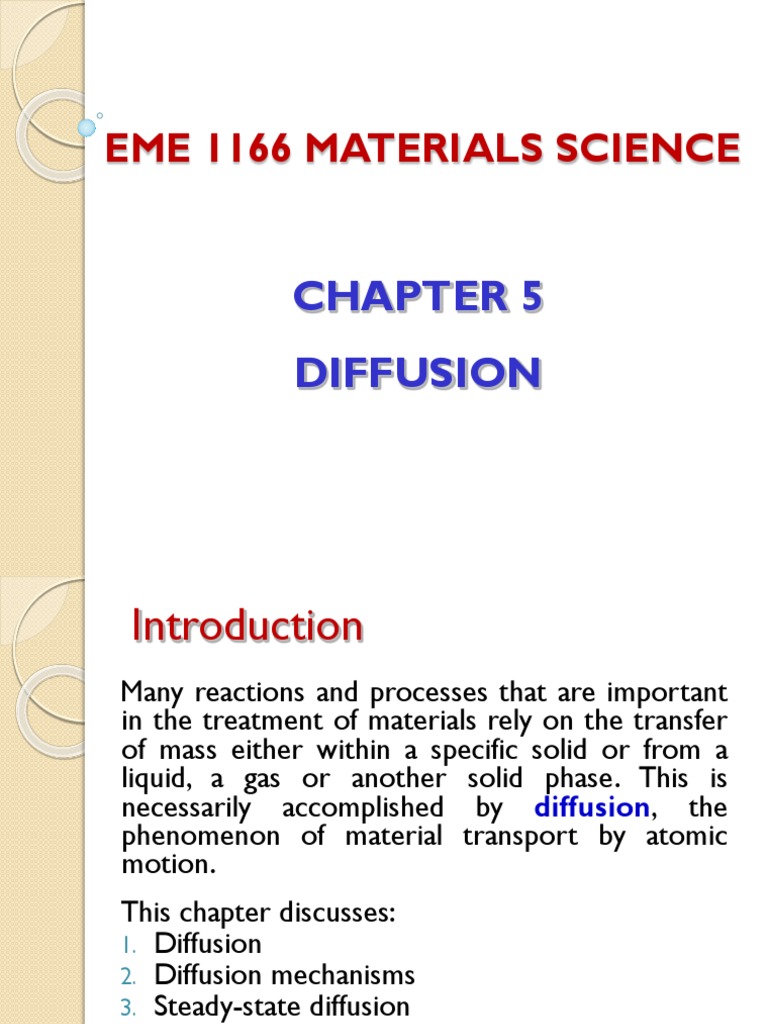 Eme 1166 Materials Science: Diffusion | PDF | Diffusion | Carbon