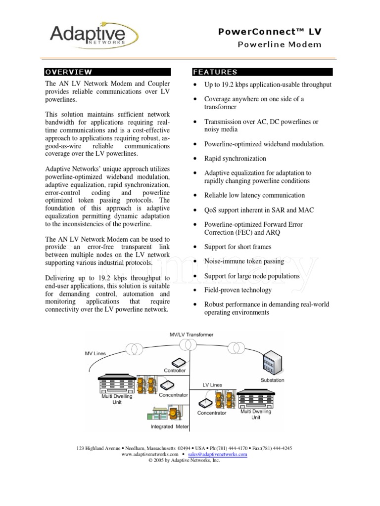Power Connect LV Network Modem Module | PDF | Modem | Computer Network