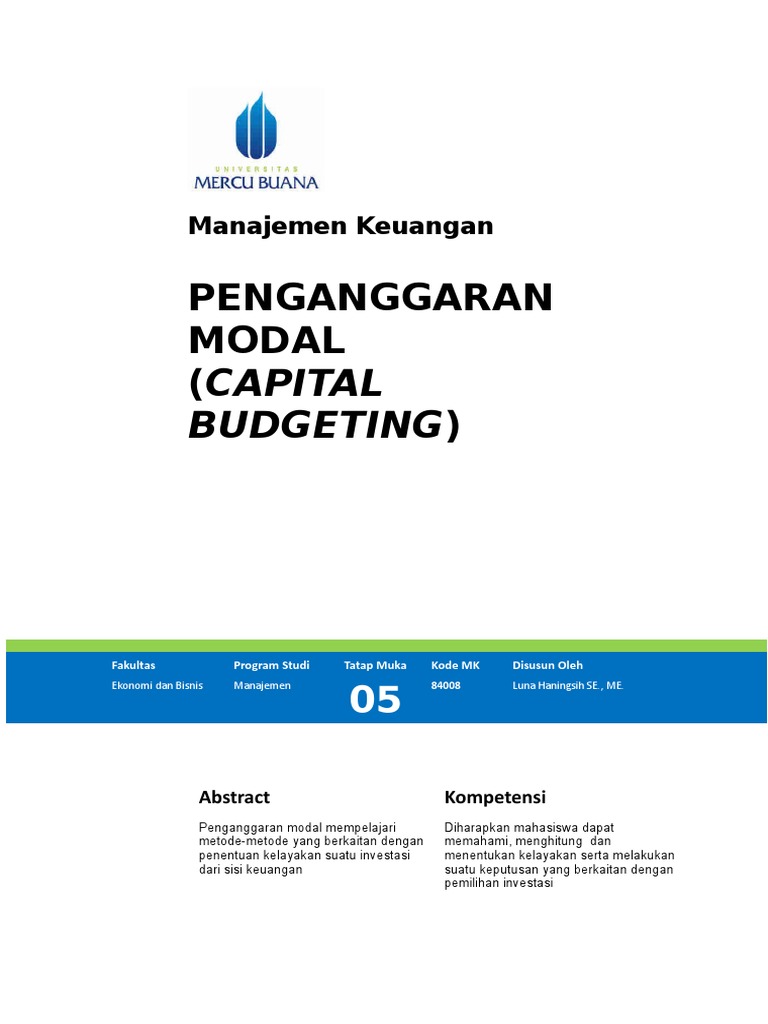 Modul 5 Capital Budgeting | PDF