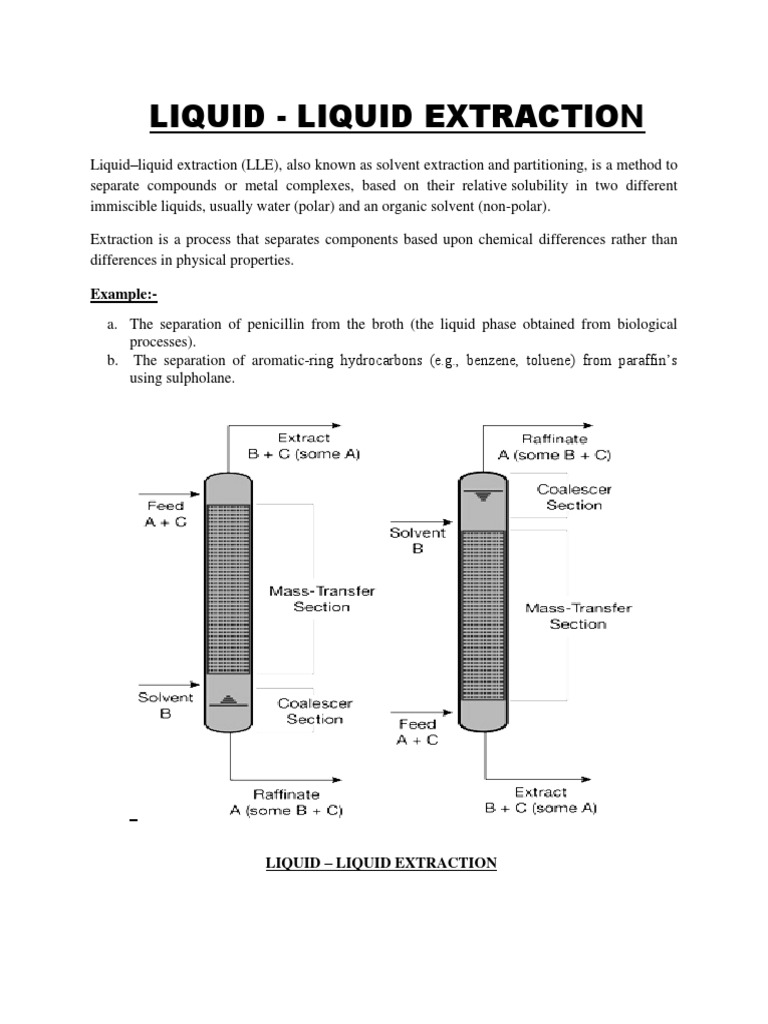 Liquid Liquid Extraction | PDF | Solution | Solubility