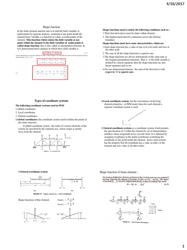 Shape Function Pdf Function Mathematics Finite Element Method