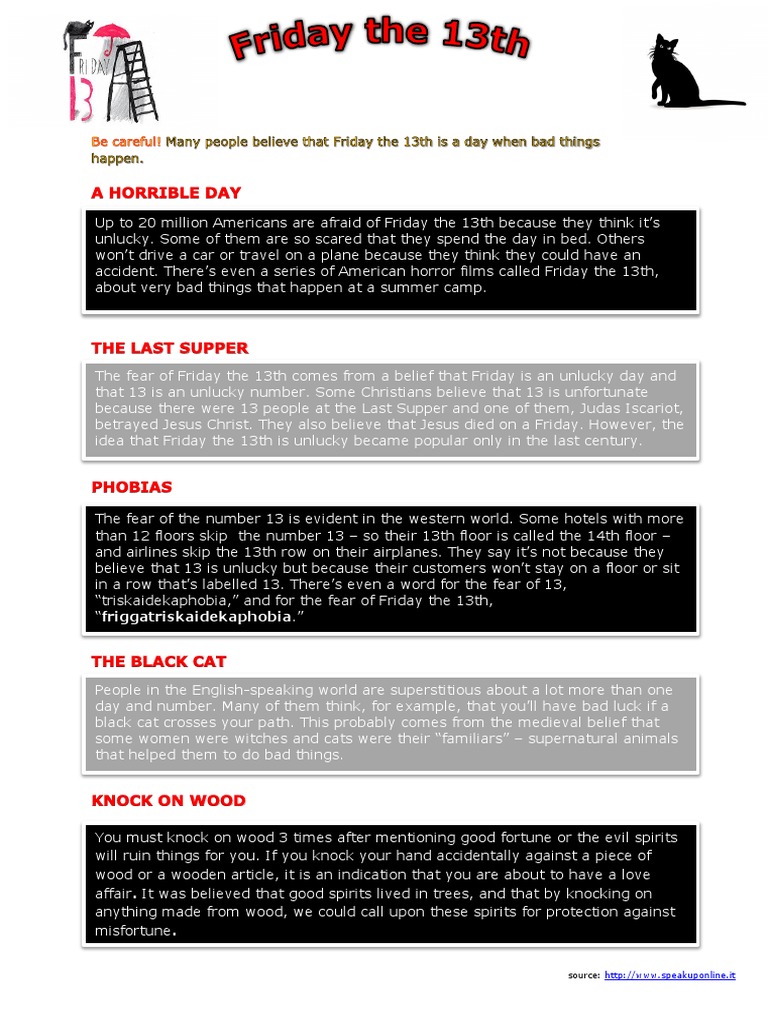 Friday the 13th: Superstitions Explained | PDF | Luck