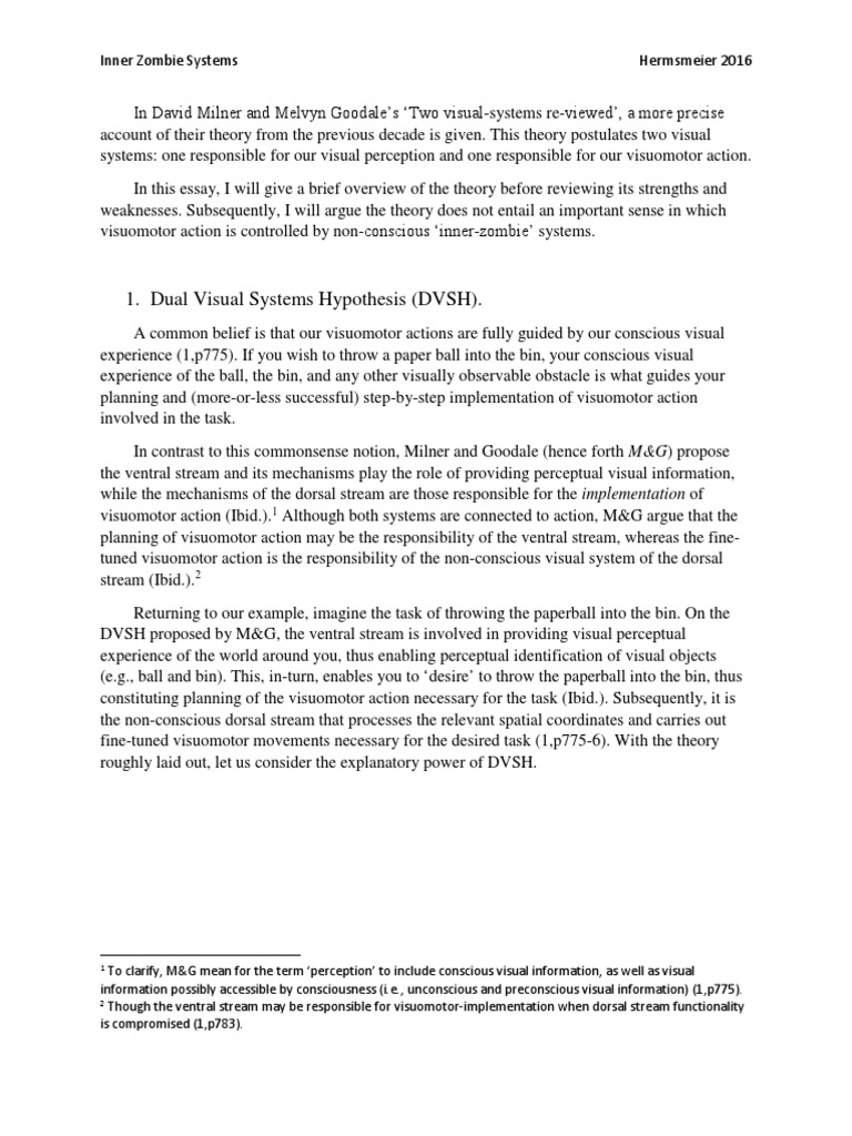 Inner Zombie Systems (2016) | PDF | Visual System | Perception