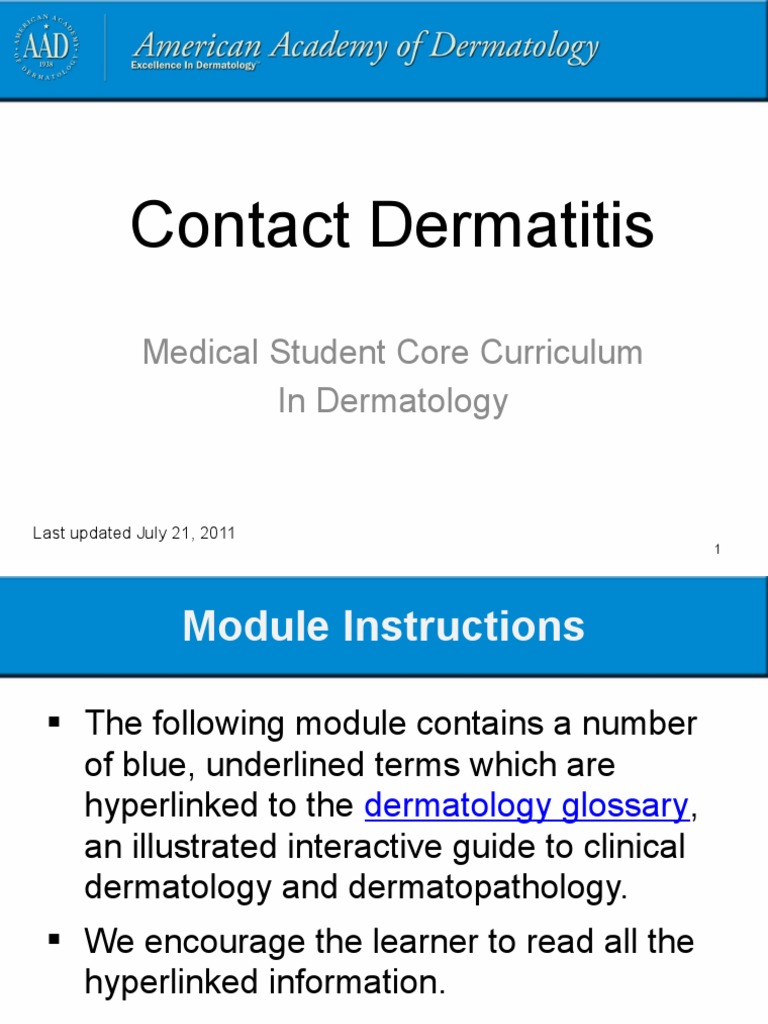 Contact Dermatitis: Medical Student Guide | PDF | Dermatitis | Allergy