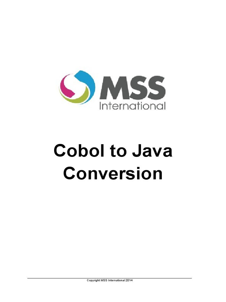 Mss Cobol To Java Conversion Pdf Enterprise Java Beans Java Programming Language