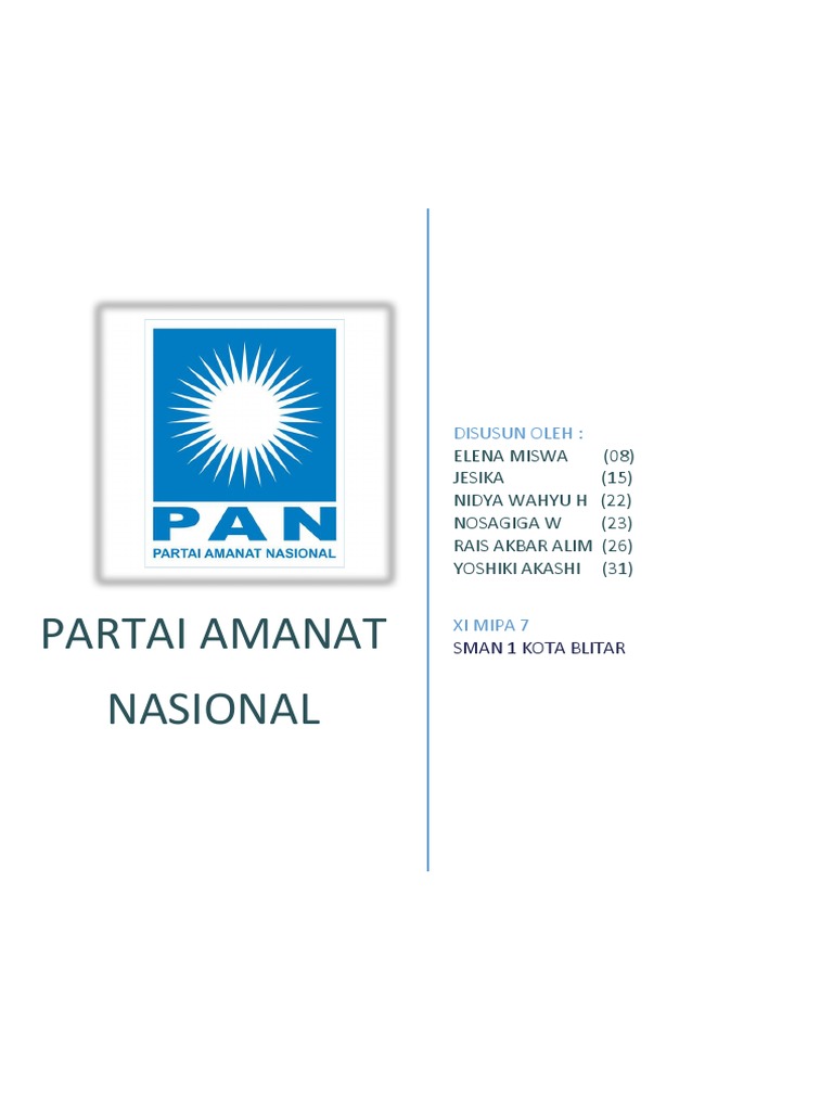 Visi dan Misi Partai Amanat Nasional | PDF | Politik