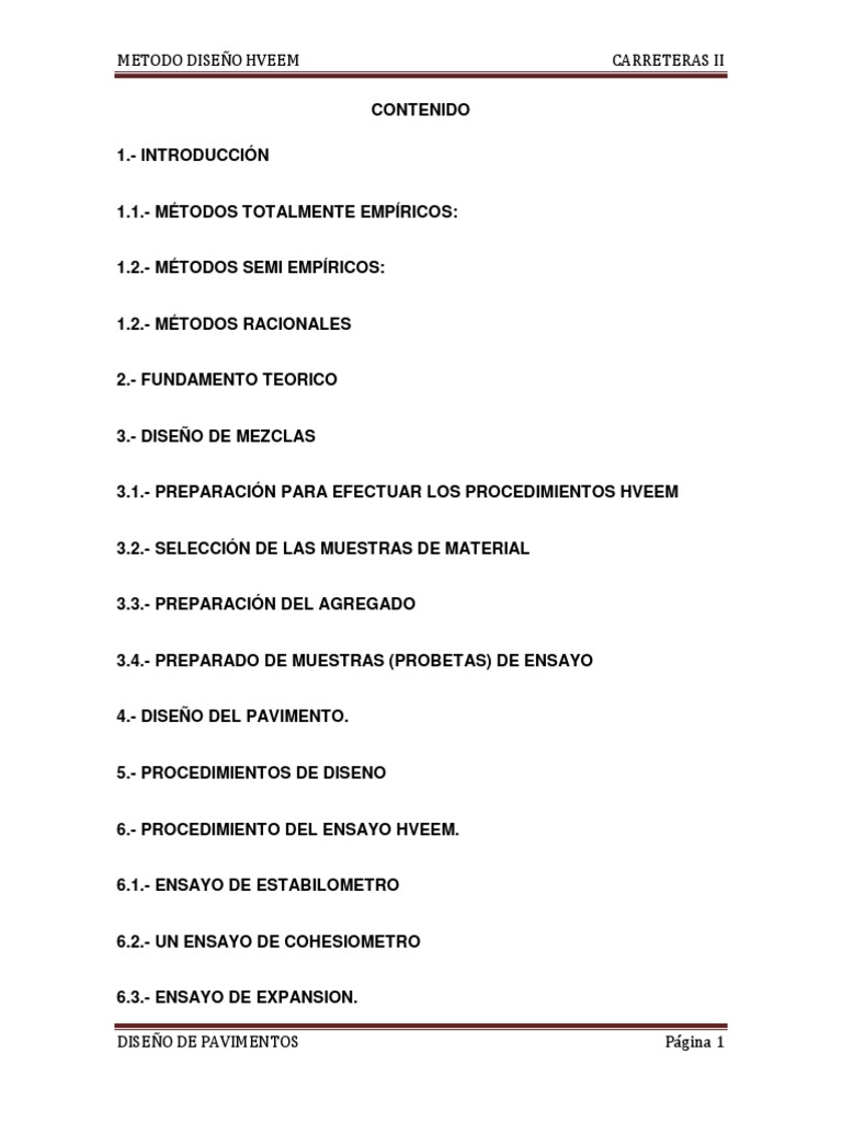 Metodo Diseño Hveem PDF | Descargar gratis PDF | Aluminio | Agua