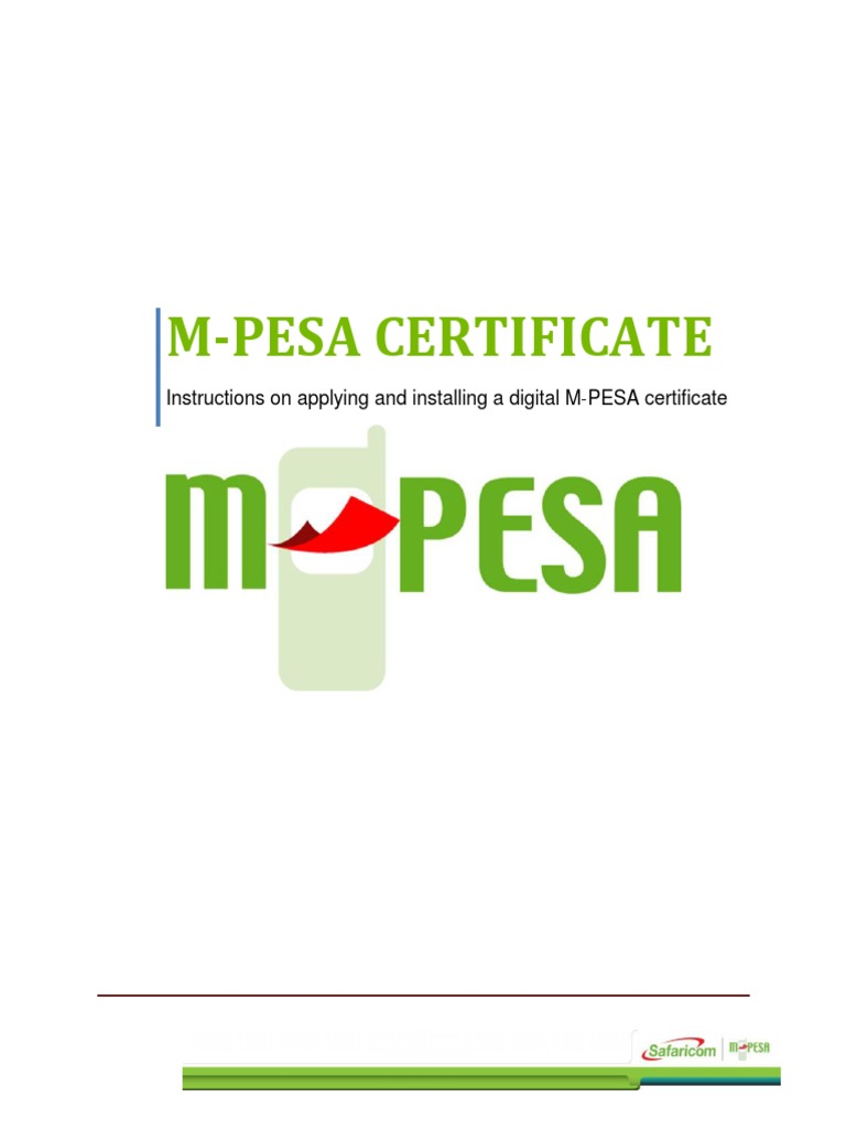 How To Apply and Install M-PESA Certificate - Updated | PDF | Public ...