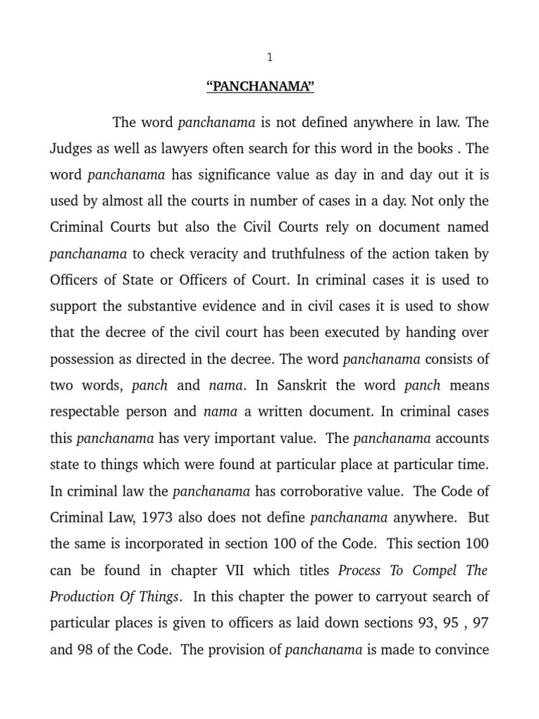 Panchanama 1 PDF | PDF | Criminal Procedure In South Africa | Search ...