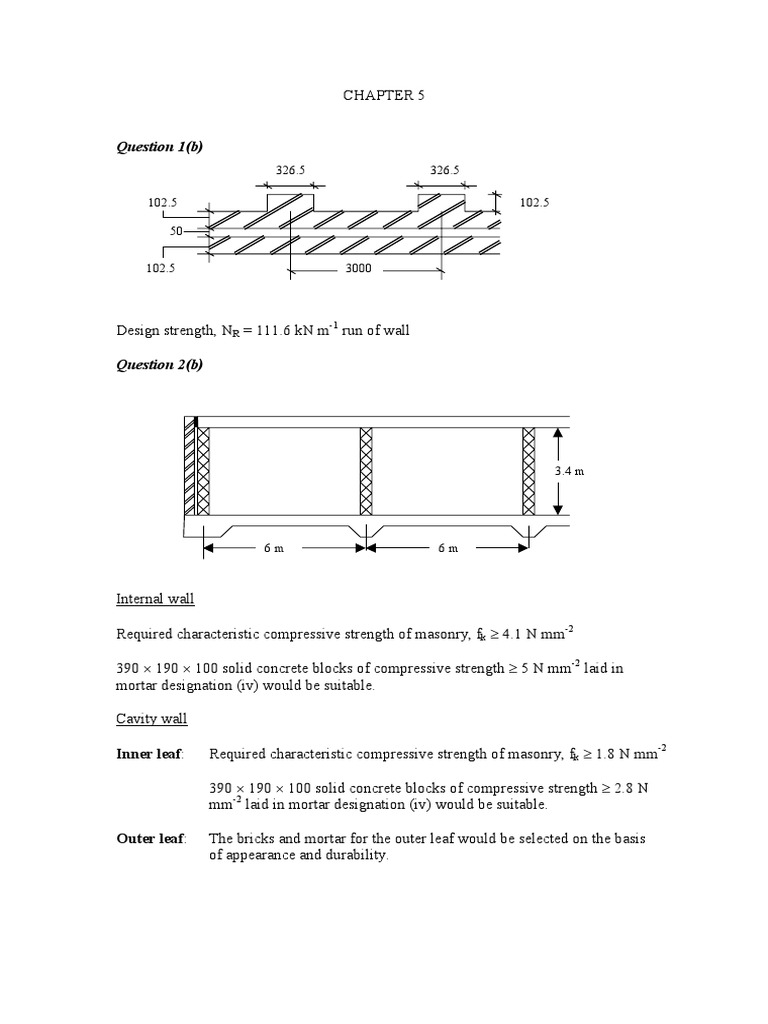 Question 1 (B) : Inner Leaf: Required Characteristic Compressive ...