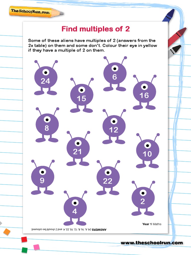 Color Multiples of 2 Yellow | PDF
