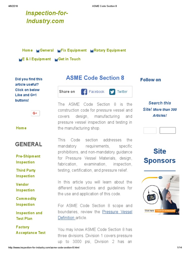 ASME Code Section 8 | PDF | Boiler | Welding