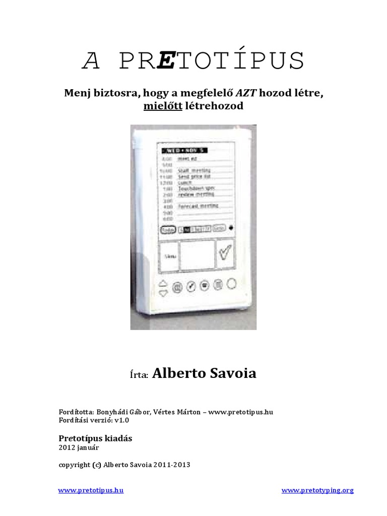 Alberto Savoia A Pretotipus v1.0 | PDF