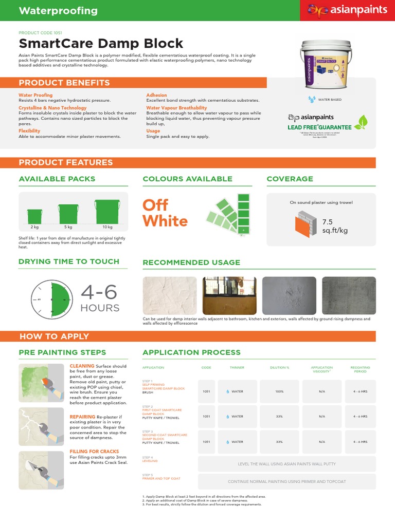 Smartcare Damp Block Sample Tds | PDF | Paint | Plaster