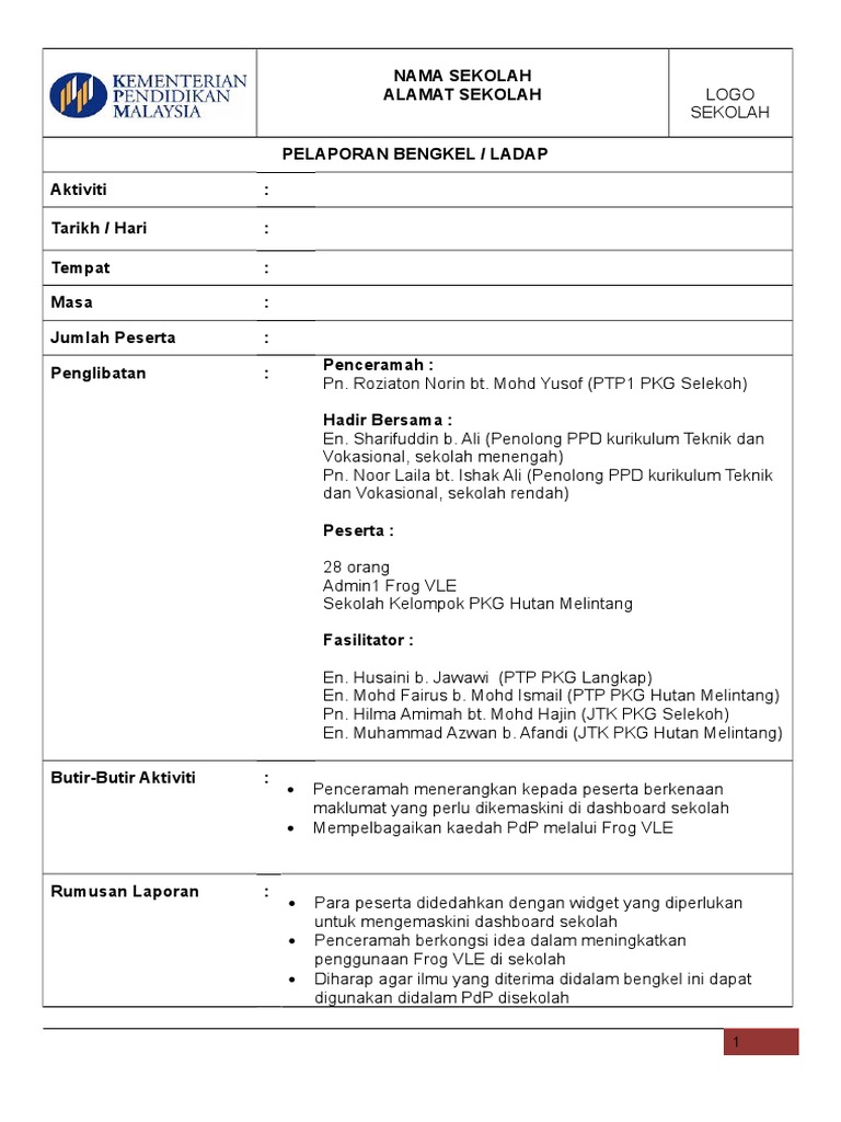 Format Laporan LADAP | PDF