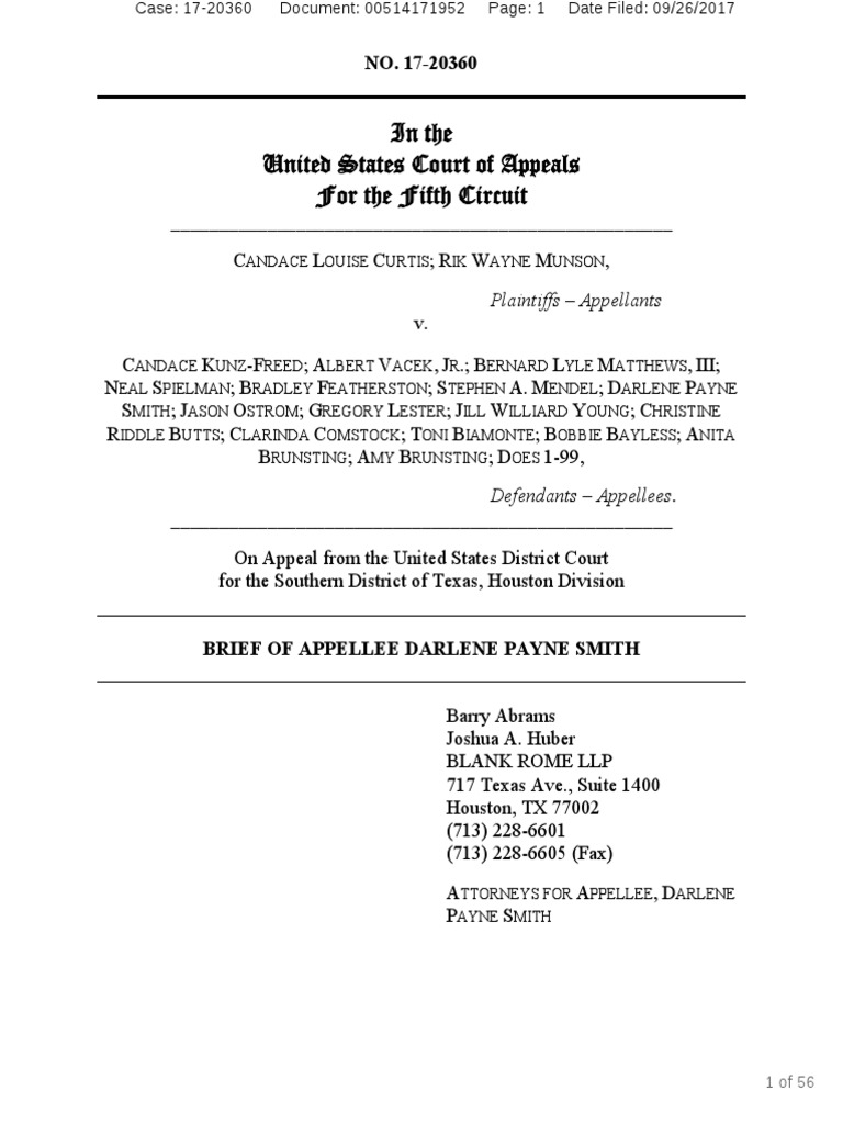 Brief of Appellee Darlene Payne Smith | PDF | Complaint | Federal Rules ...