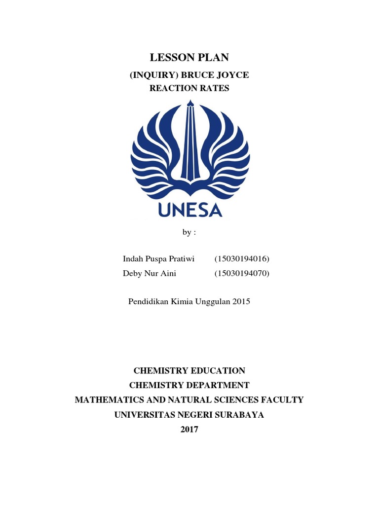 Lesson Plan: Reaction Rates Inquiry | PDF | Chemical Kinetics ...