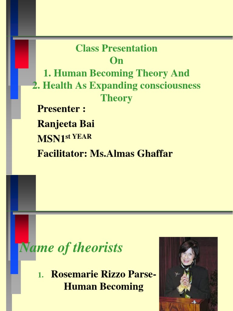 Class Presentation On 1 Human Becoming Theory And 2 Health As