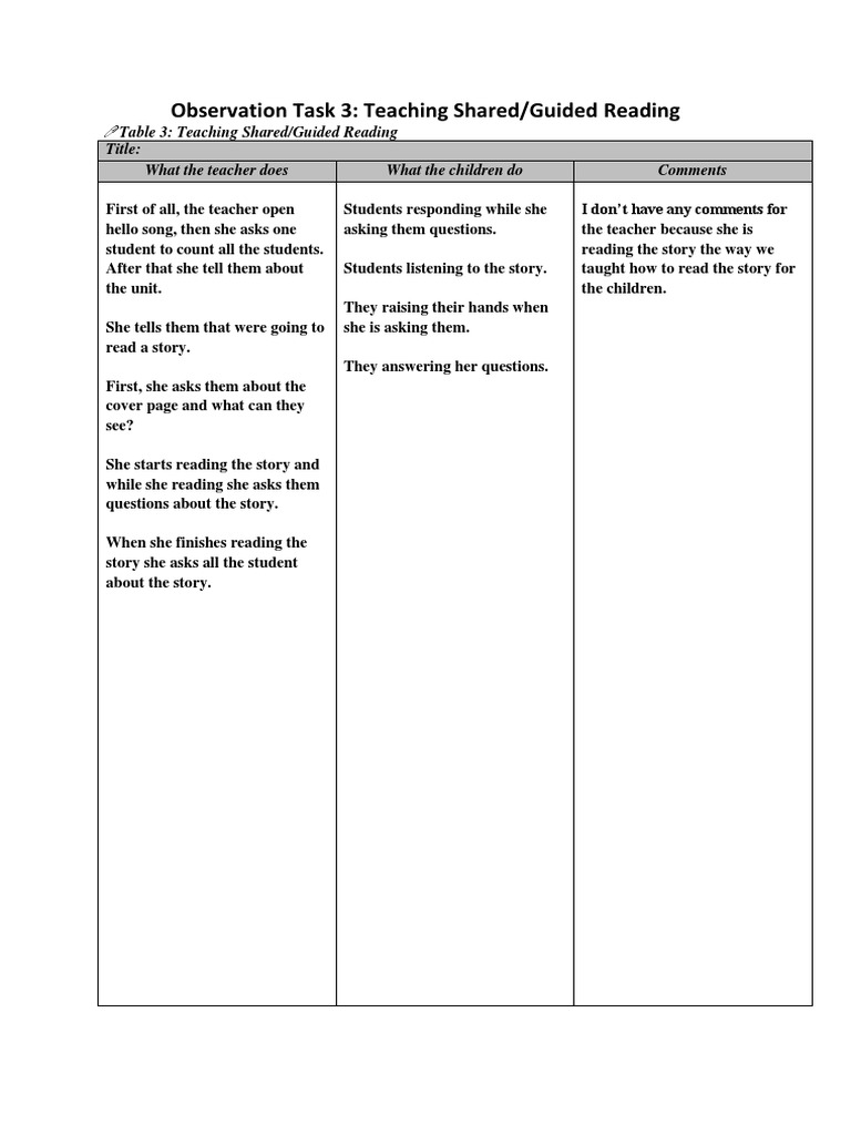 Observation Task 3 | PDF