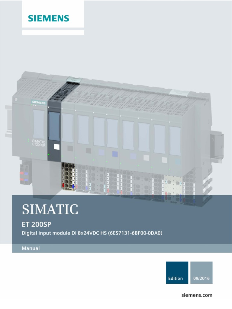 Et200sp Di 8x24vdc Hs Manual en-US en-US | PDF | Documentation | Input ...